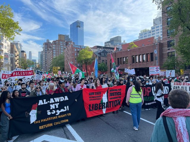 Twenty thousand march in New York City for Palestine on May Day ...